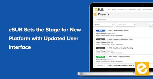 eSUB Launches New and Improved User Interface to Construction ...
