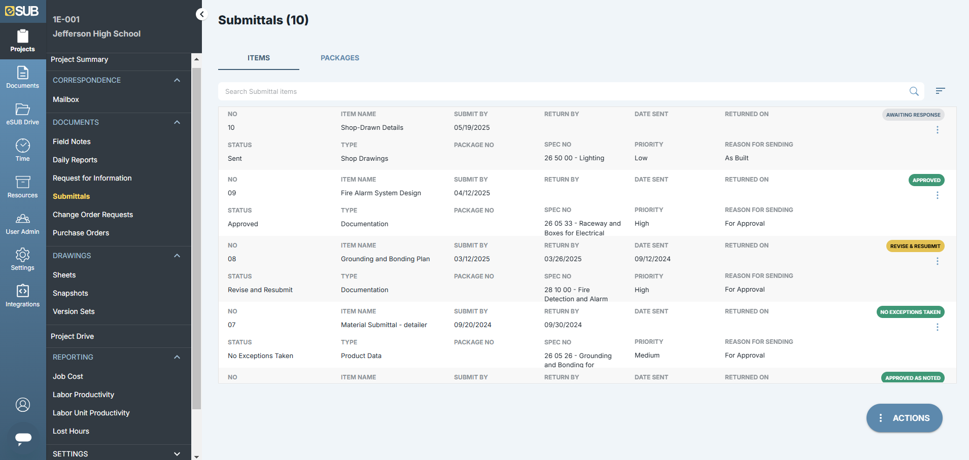Construction Submittal Software for Subcontractors | eSUB